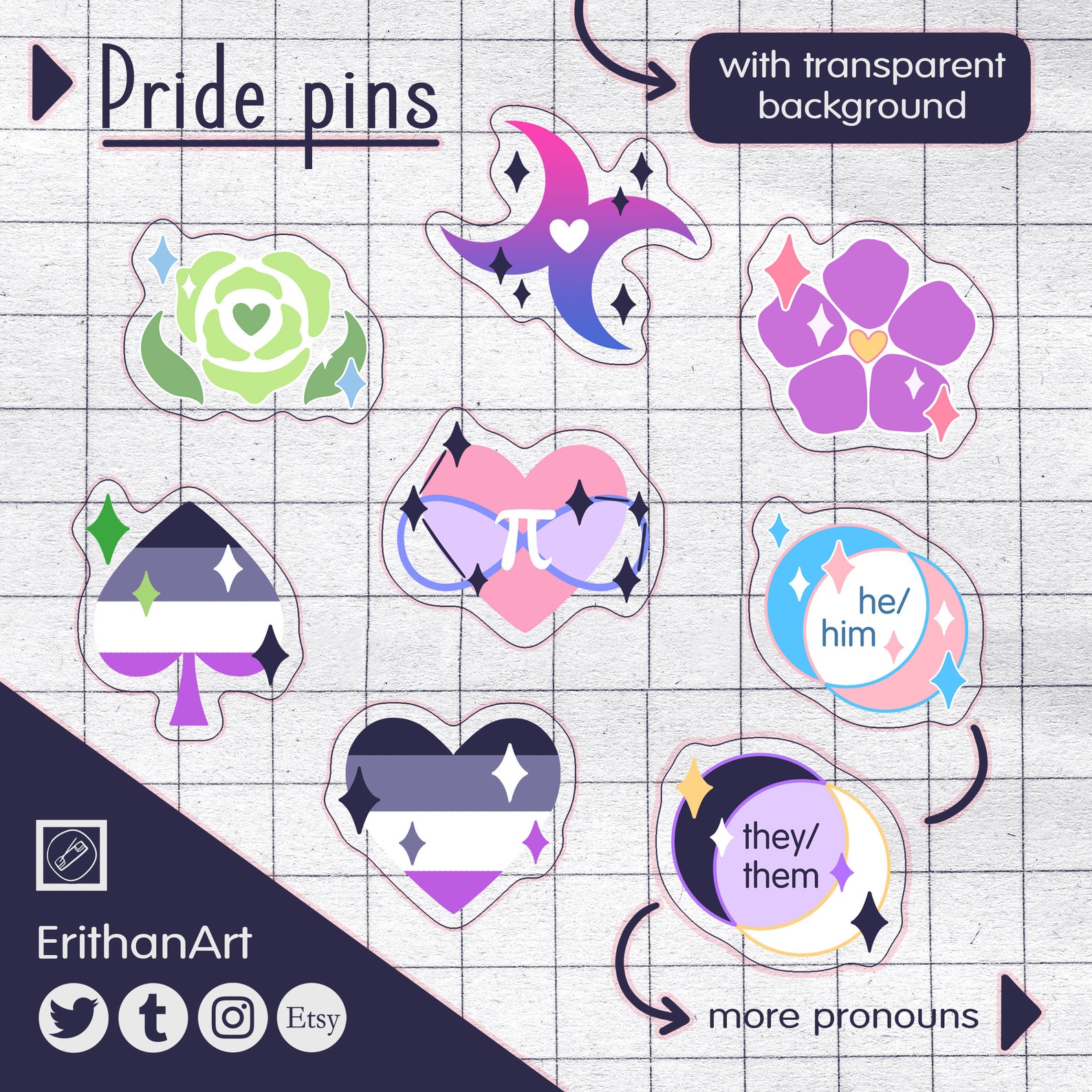 Pride Pins Stickers Magnets - Etsy