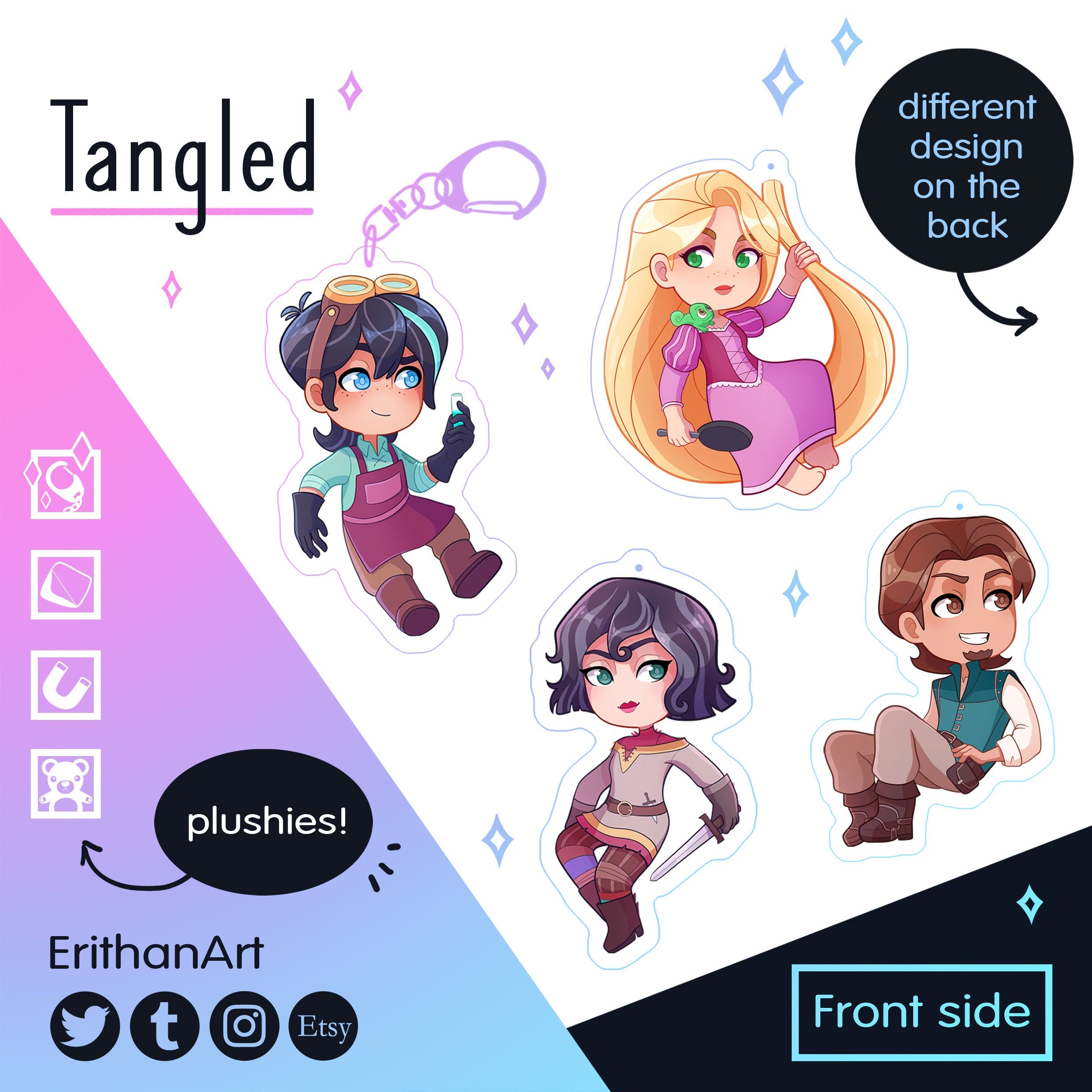 Tangled Charms Stickers and Magnets - Etsy