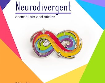 Neurodivergent Infinity Autism Acceptance Enamel Pin - 1.75" Hard Gold ...