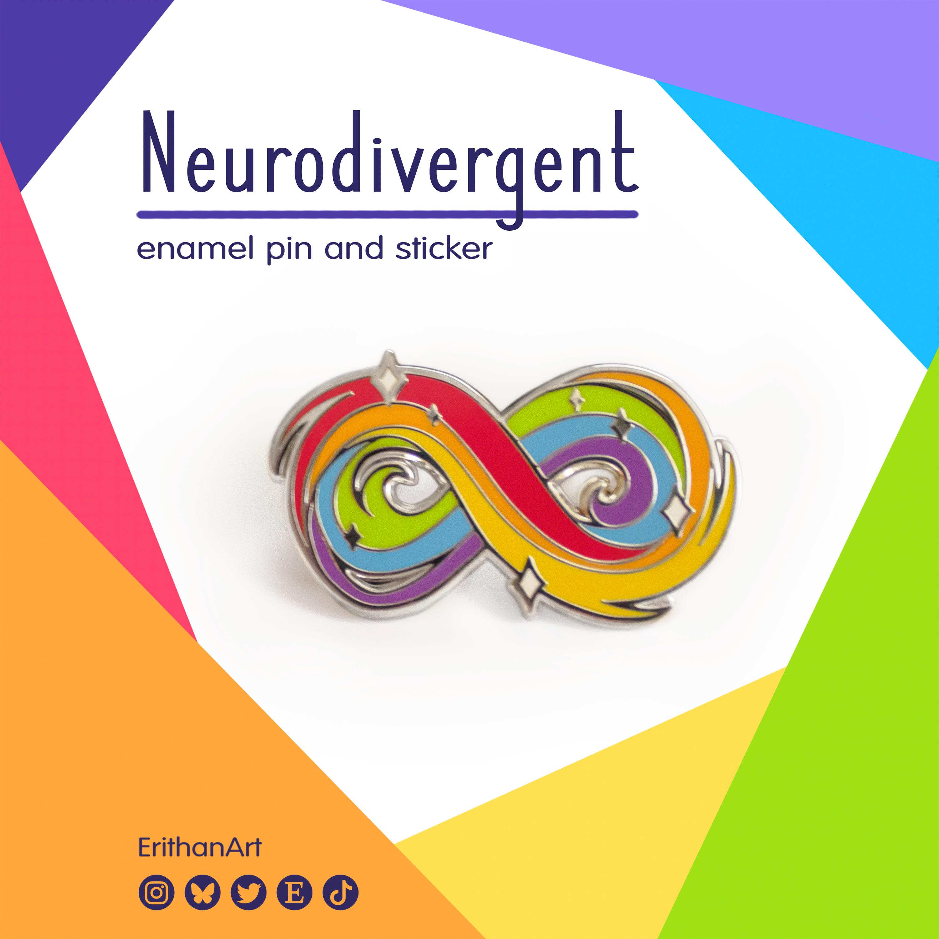 Neurodivergent Enamel Pin and Sticker - Etsy