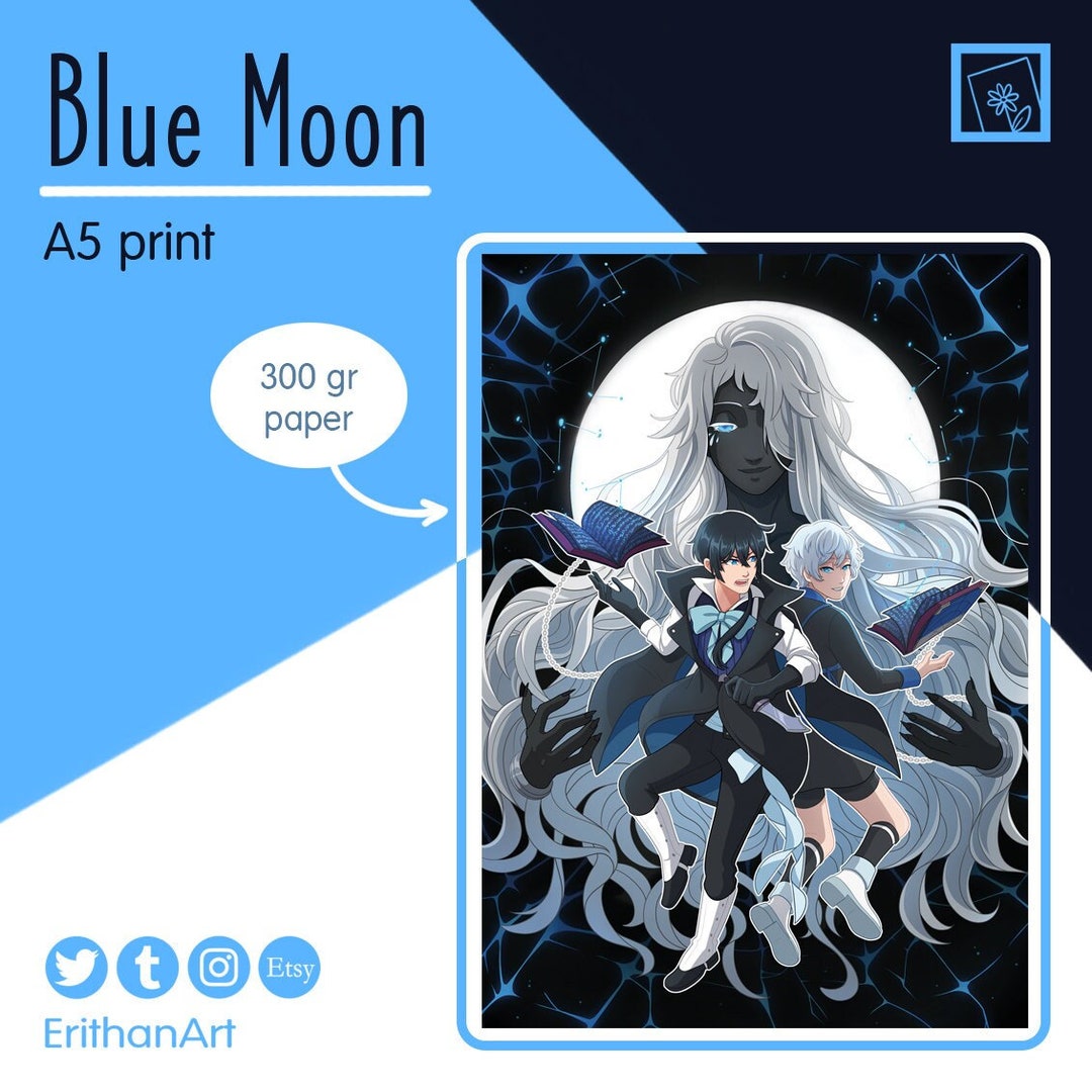 Vanitas No Carte - Blue Moon Print A5 - Etsy