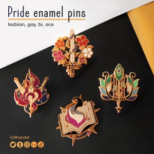 Pride Enamel Pins: Lesbian, Gay, Ace and Bi - Etsy UK