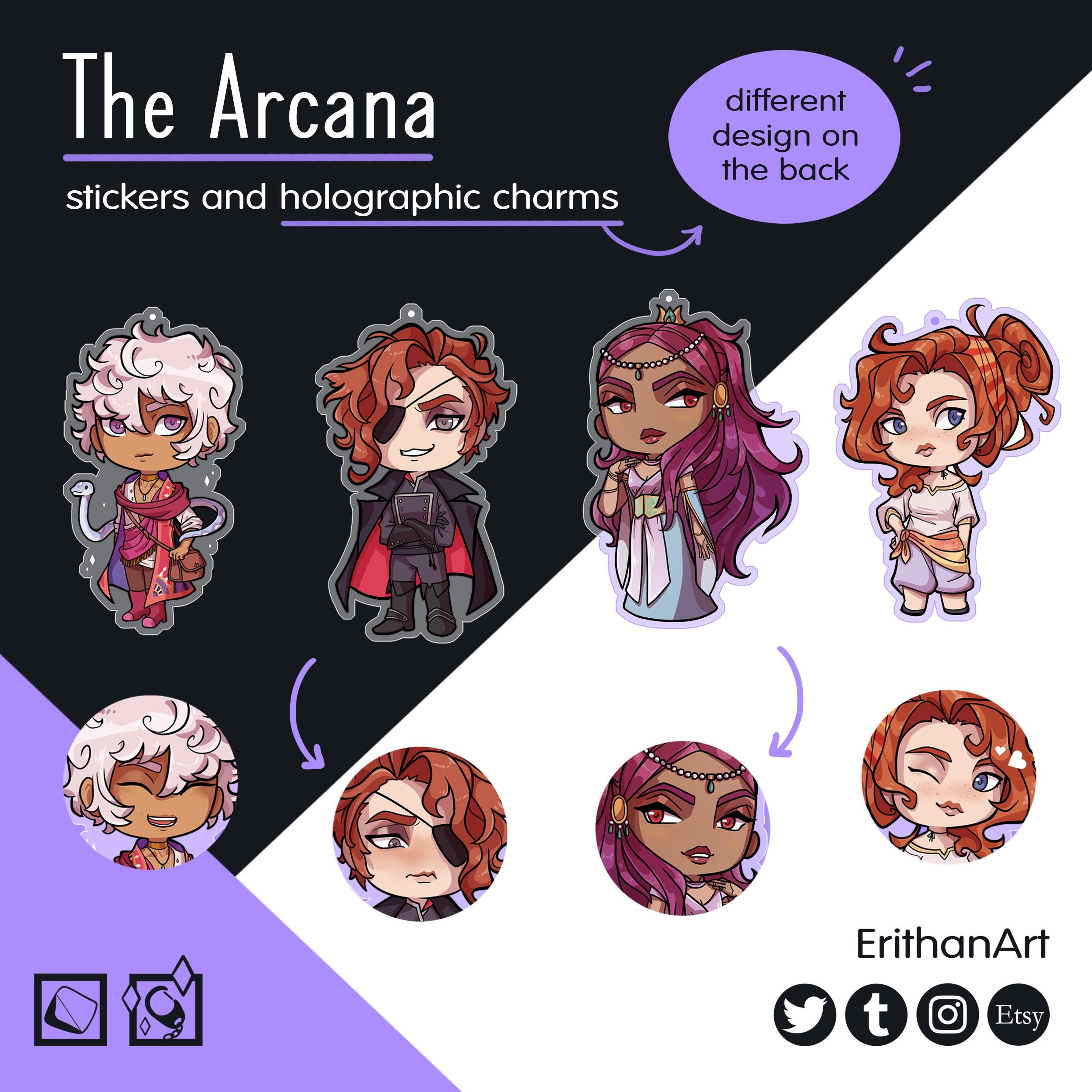The Arcana charms and stickers | Etsy
