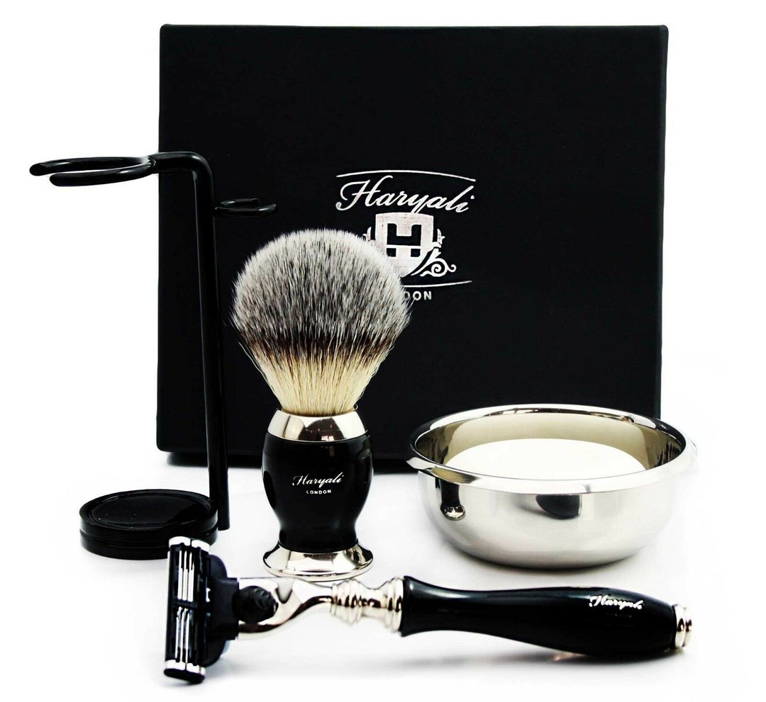 5 Pieces Shaving Gift Set With Synthetic Hair Brush 3 Edge - Etsy