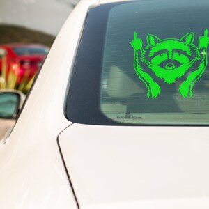 Angry Raccoon Middle Finger Car Decal, Raccoon Gift, Funny Raccoon ...