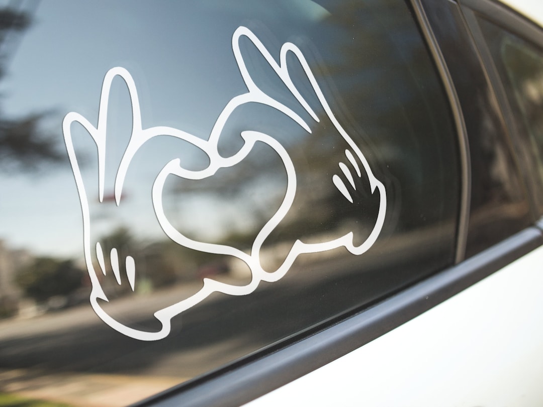 Mouse Heart Hands Decal, Disney Decal, Disney Car Sticker, Disney Gift ...