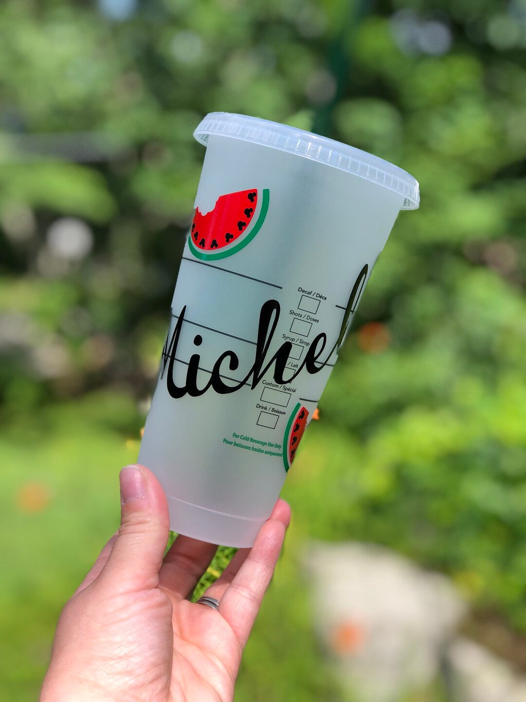 Mickey Inspired Watermelon Starbucks Cold Cup - Etsy