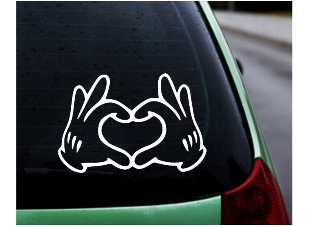 Mouse Heart Hands Decal, Disney Car Decal, Disney Car Sticker, Disney ...