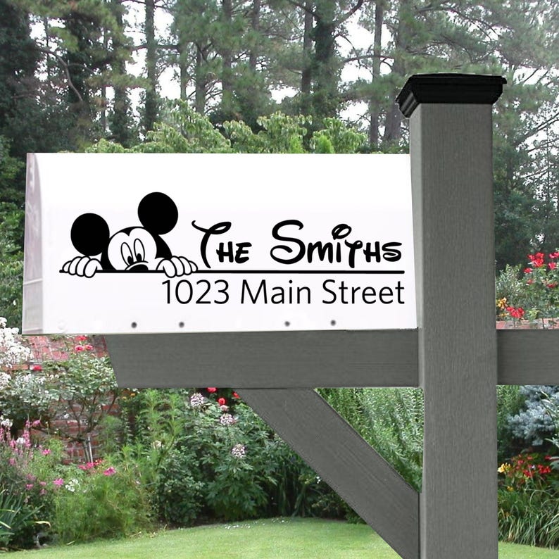 Mickey Mailbox Decal, Disney Home Decor, Personalized Custom Mailbox ...
