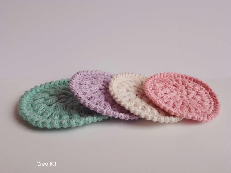 Crochet Pattern Face Scrubbies | Face Pads, Reuseable Makeup Remover ...