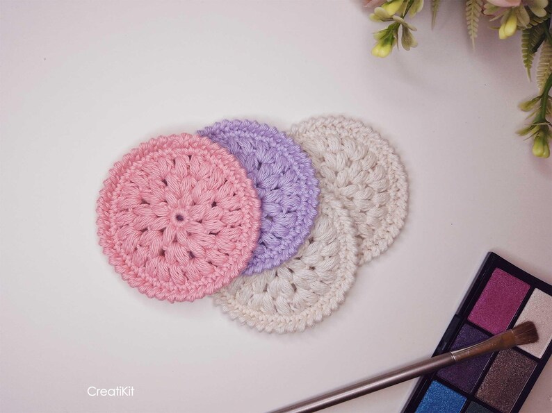 Crochet Pattern Face Scrubbies | Face Pads, Reuseable Makeup Remover ...