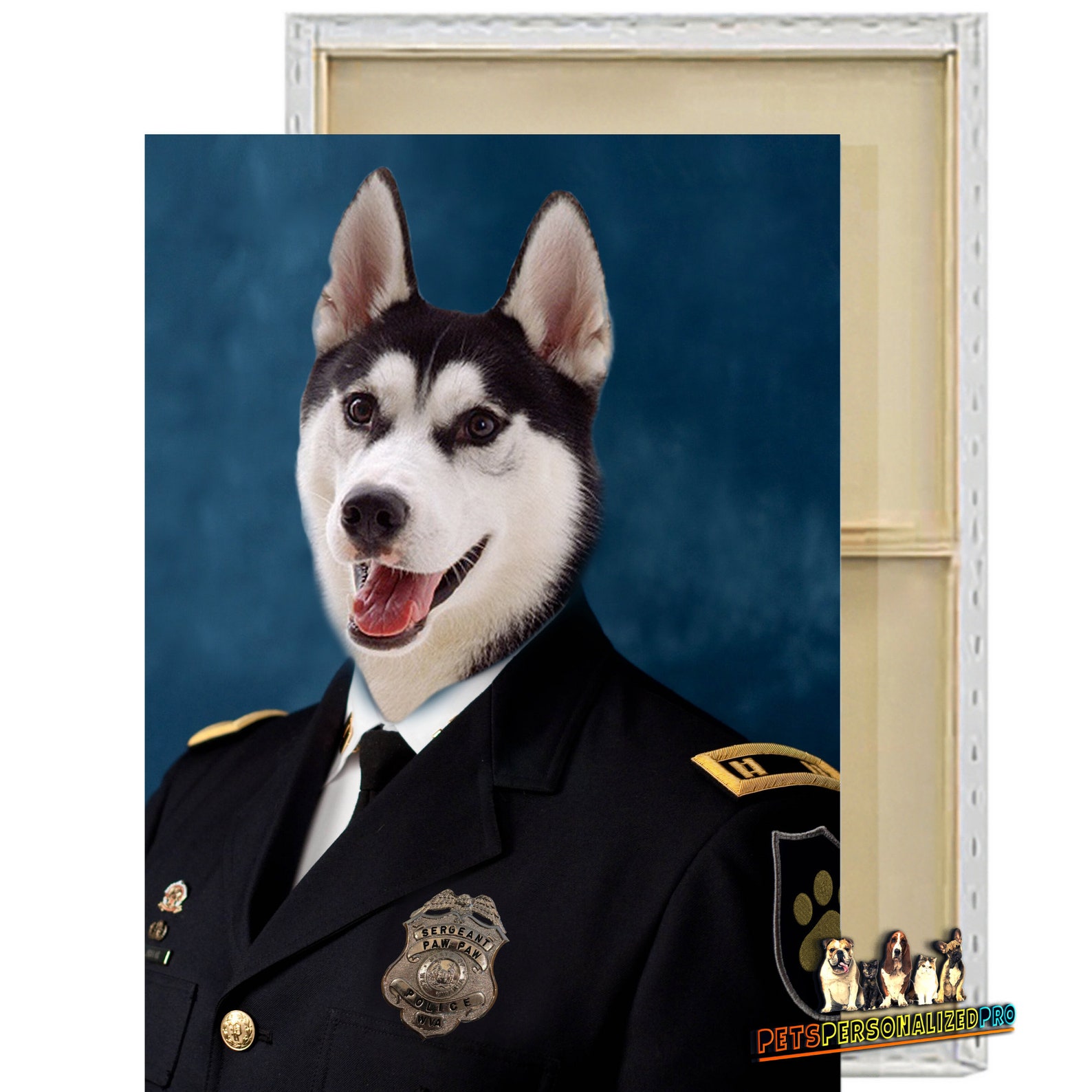 Police Dog Portrait/Custom Pet Portrait/Dog Art/Cat Art/Dog | Etsy
