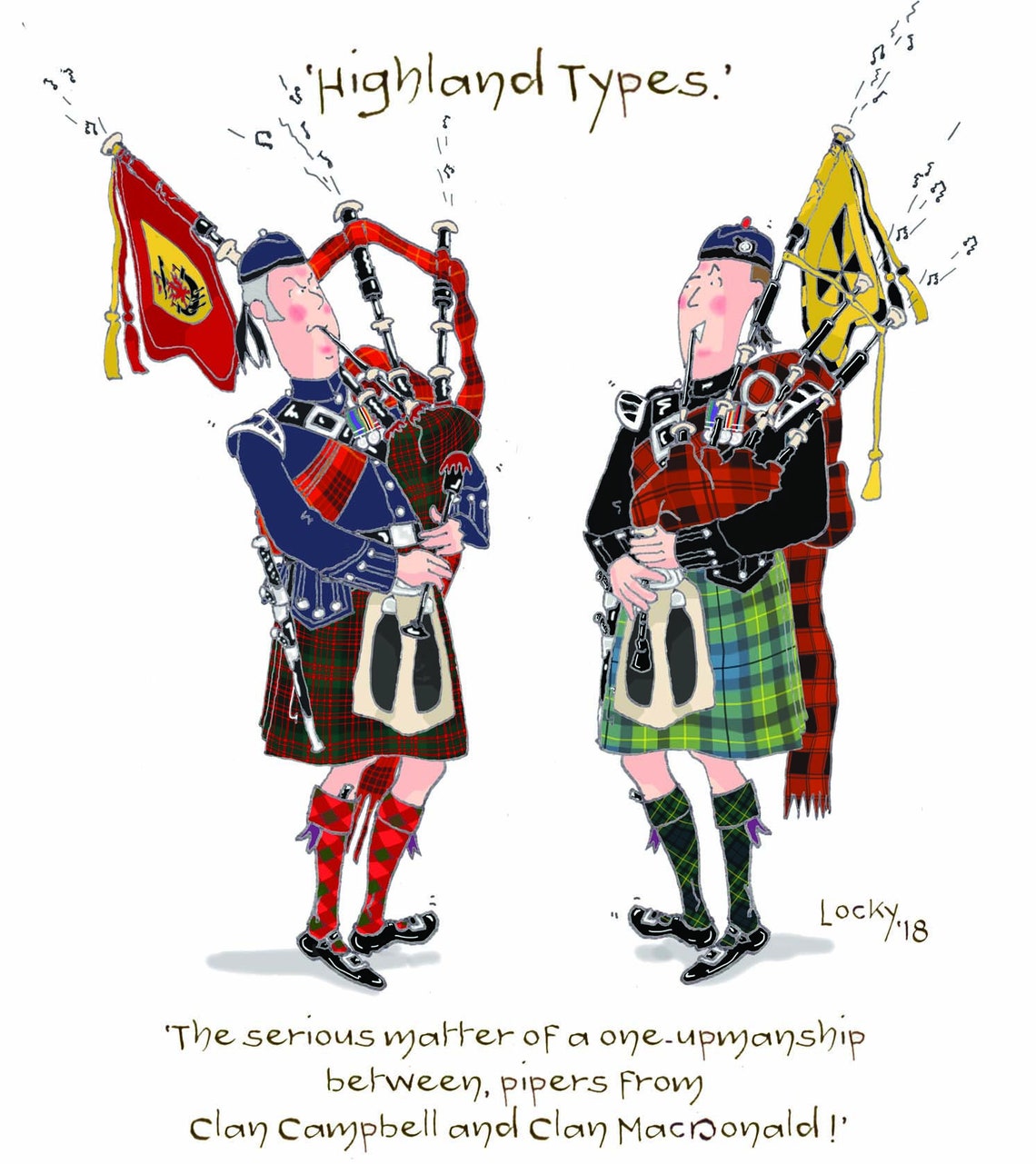 Scottish Highland and Tartan Cartoons the Serious - Etsy UK