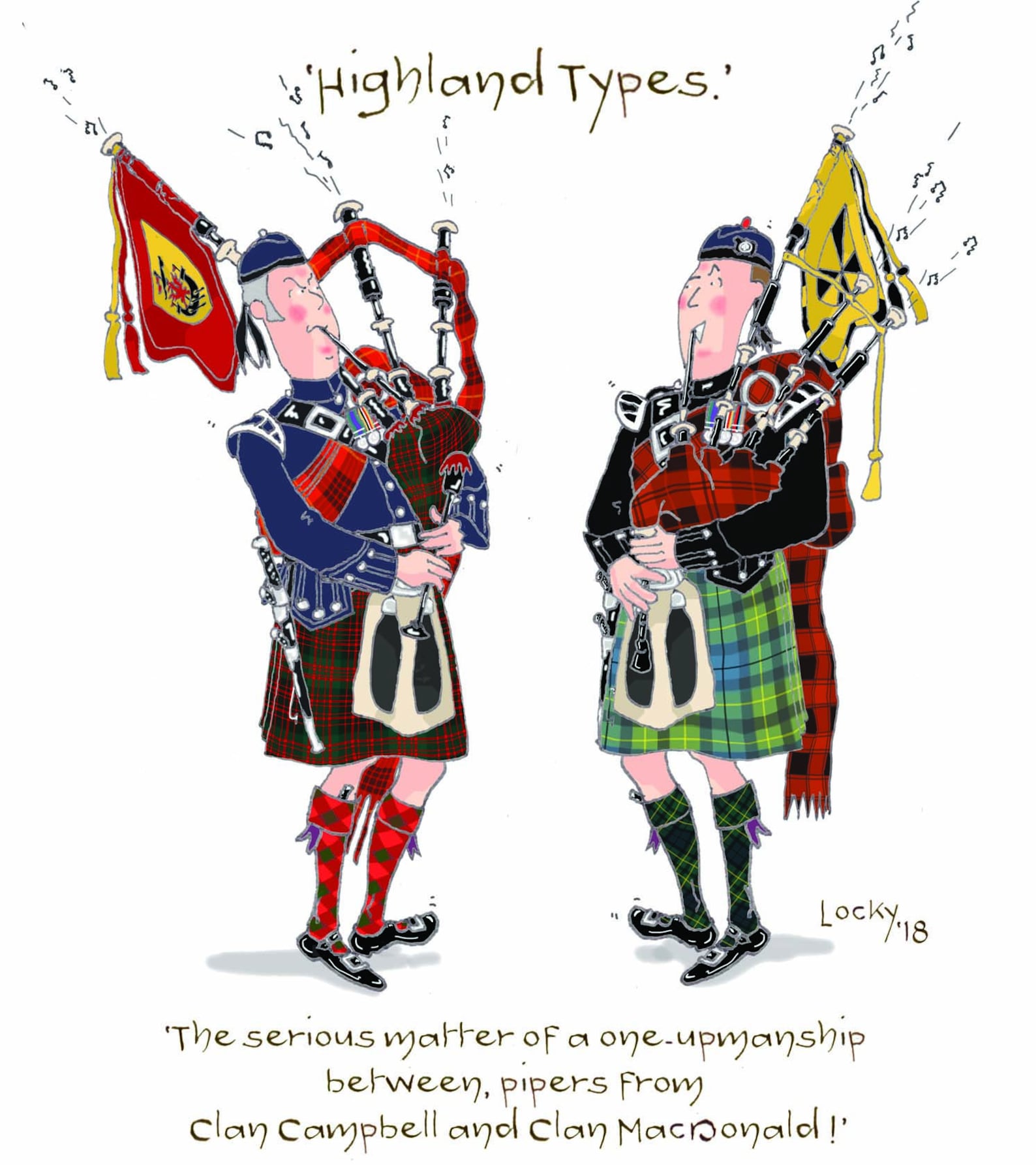 Scottish Highland and Tartan Cartoons the Serious | Etsy