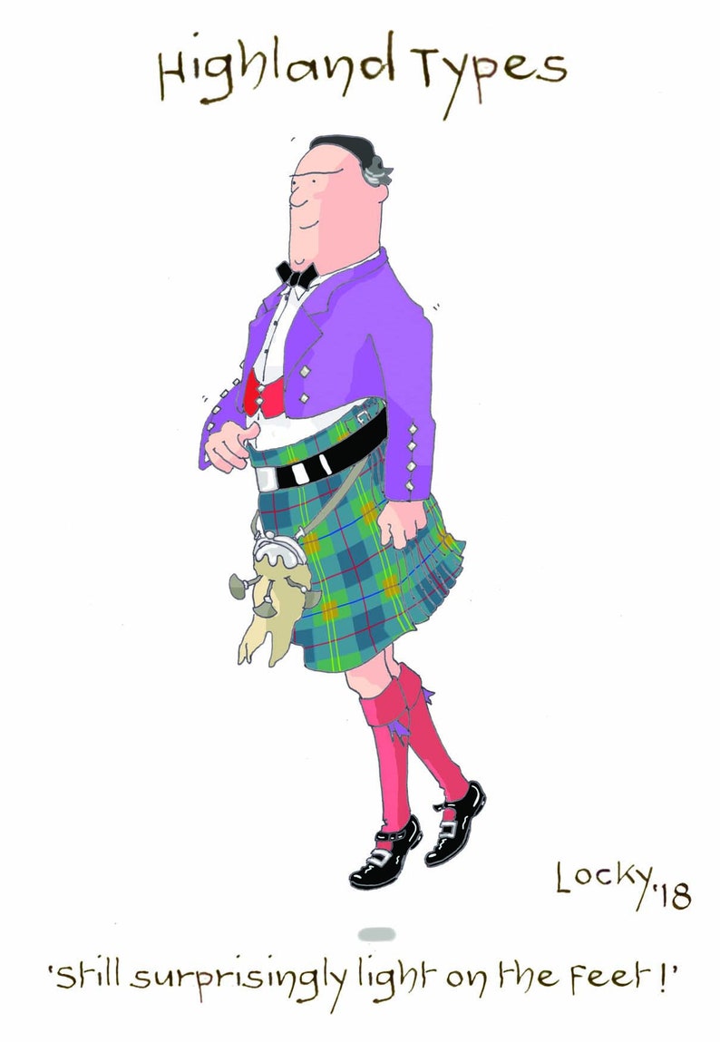 Scottish Highland and Tartan Cartoons Still - Etsy