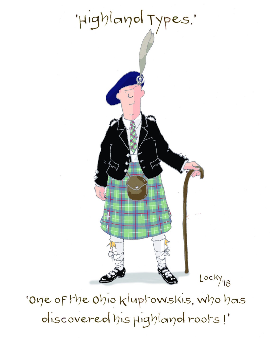 Scottish Highland and Tartan Cartoons One of the - Etsy