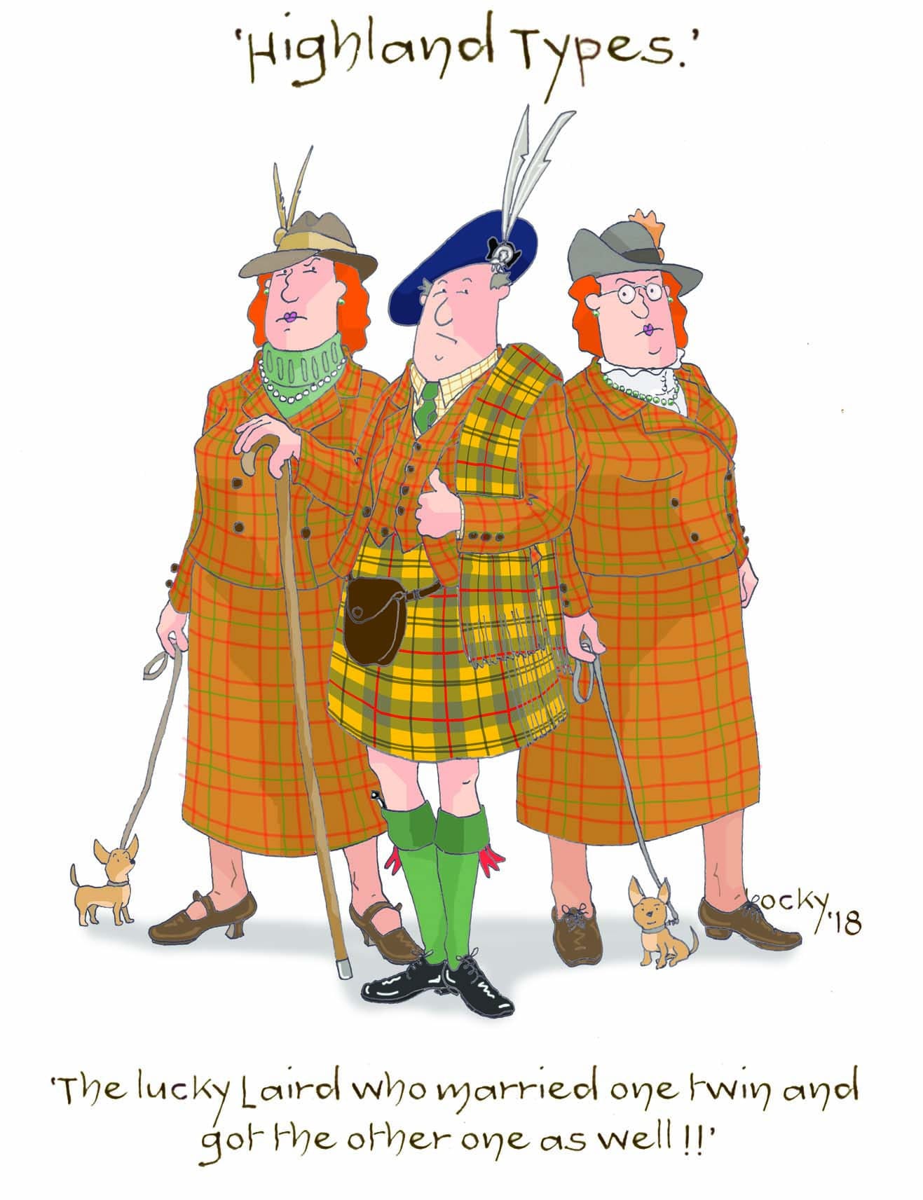 Scottish Highland and Tartan Cartoons the Lucky Laird - Etsy UK