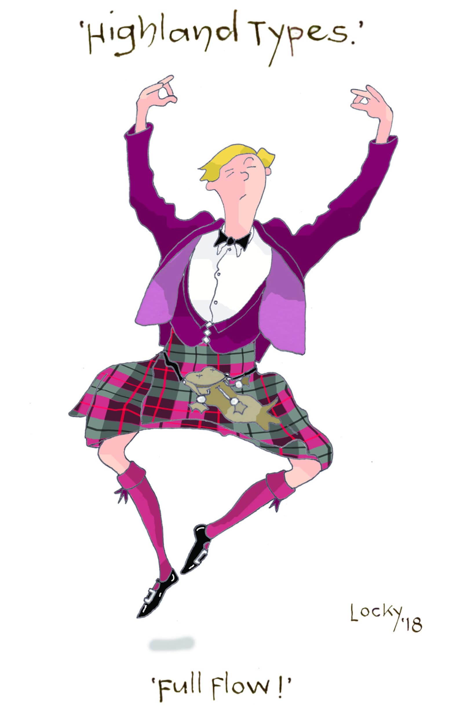 Scottish Highland and Tartan Cartoons Full - Etsy