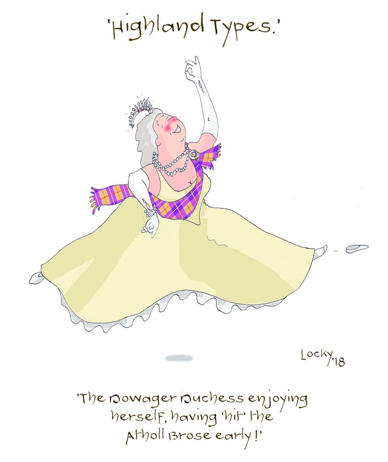 Scottish Highland and Tartan Cartoons the Dowager - Etsy