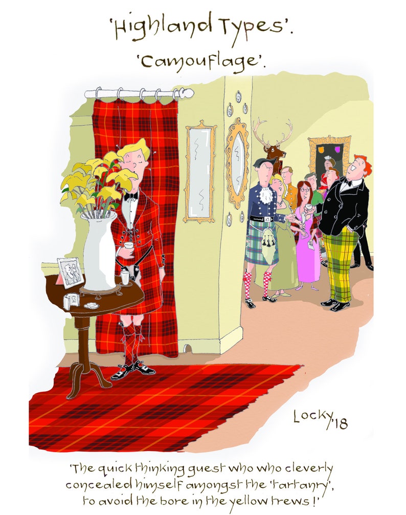 Scottish Highland and Tartan Cartoons the Quick - Etsy