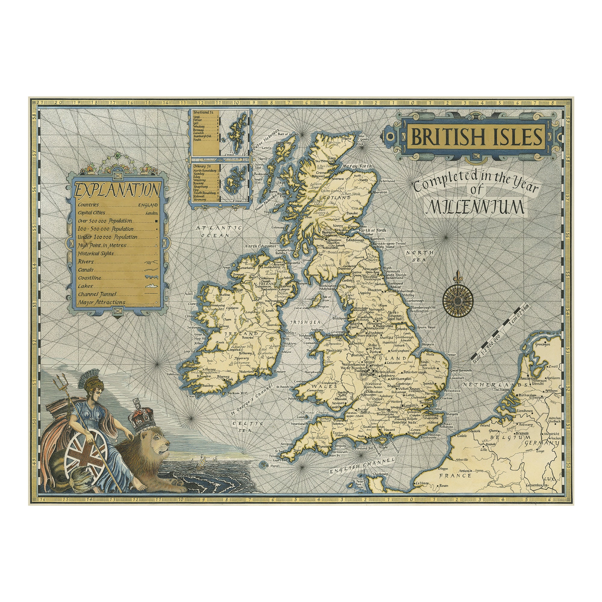 Map of the British Isles Hand Drawn Limited Edition - Etsy