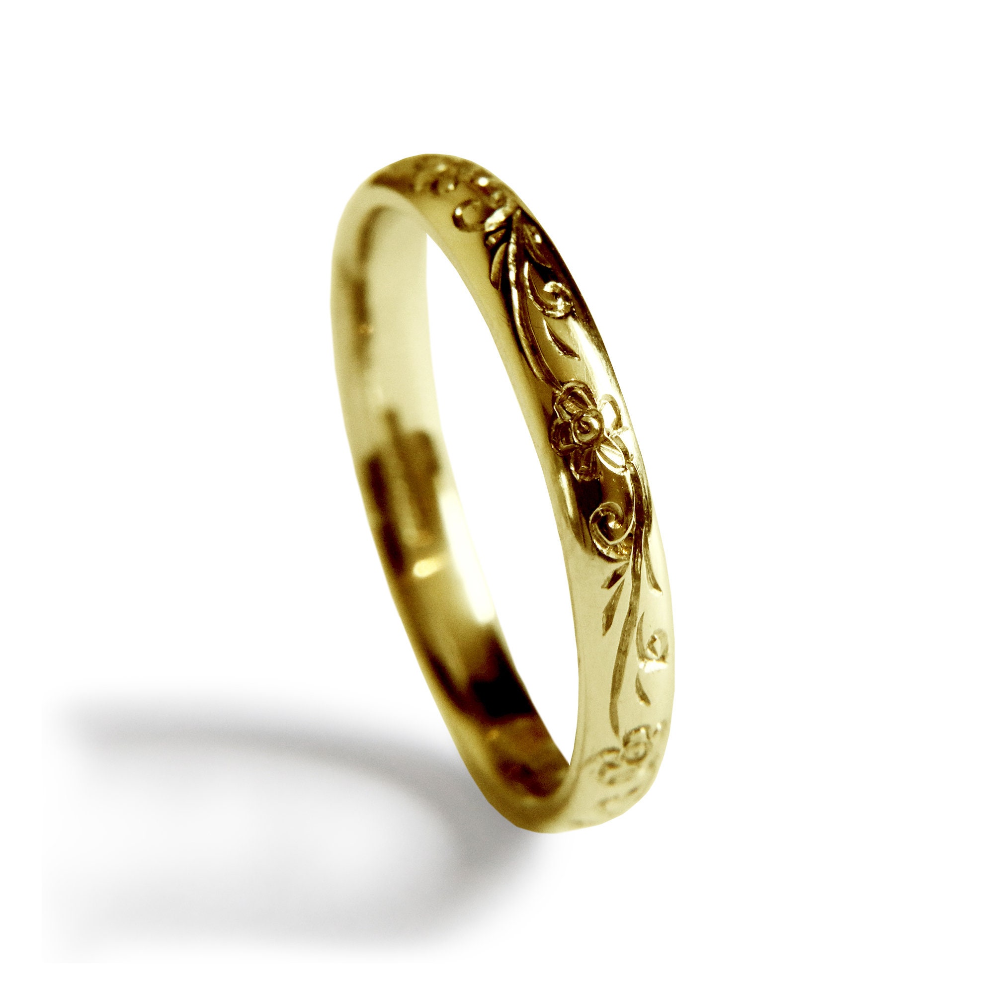 3mm Vintage Engraved Flowers Bespoke Hand Engraved Court - Etsy UK