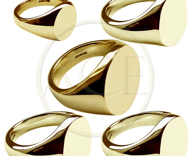 9ct Solid Gold Oval Signet Rings. Bespoke, Solid, Hand Crafted ...