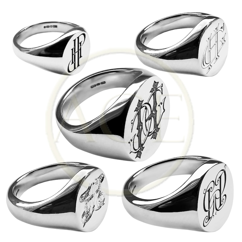 Monogram Signet Ring - Etsy