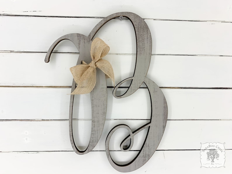 Initial Wall Art or Front Door Letter - Handmade Wood Monogram Letter ...