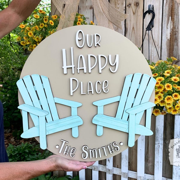 Happy Place Sign - Etsy