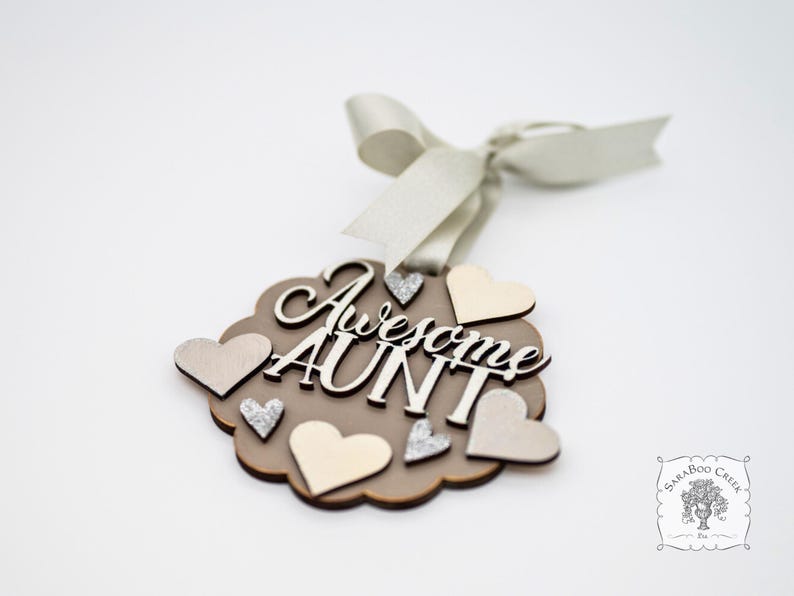 Aunt Ornament With 1-5 Personalized Hearts Adding Niece and Nephew ...