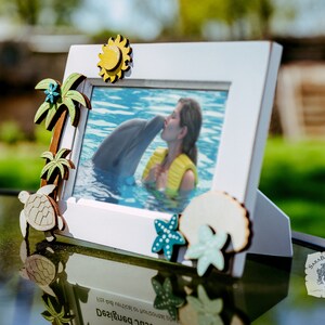 Coastal Beach Decor Photo Frame - 4x6 Tropical Vacation Picture Frame ...