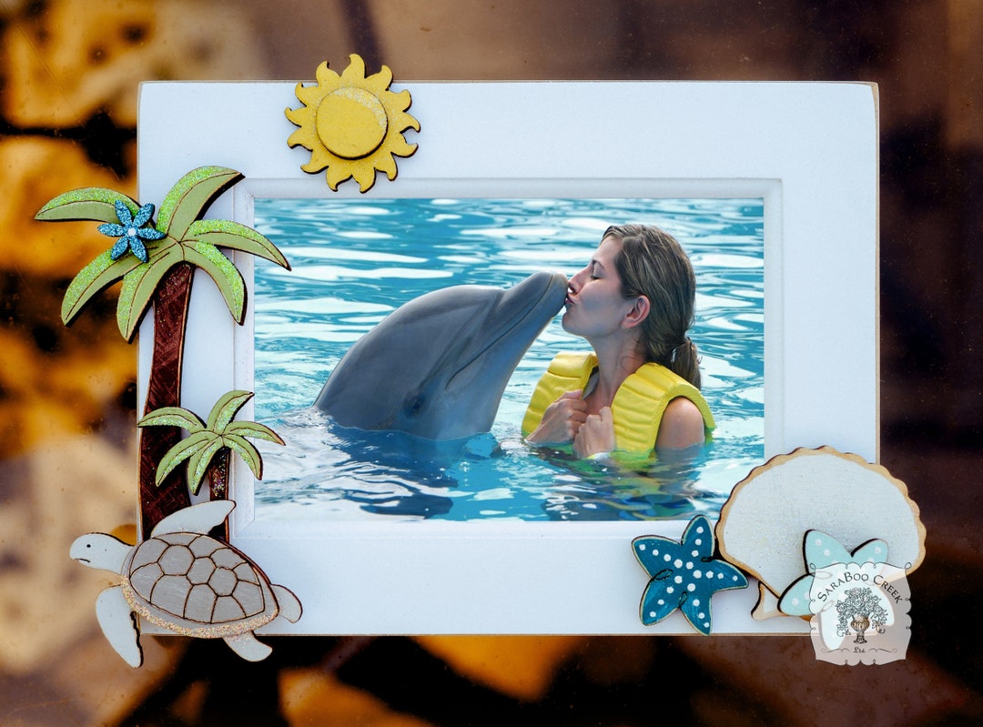 Coastal Beach Decor Photo Frame - 4x6 Tropical Vacation Picture Frame ...