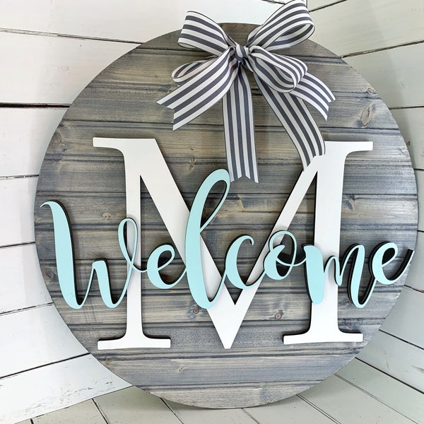 Initial Welcome Sign - Etsy