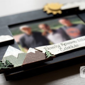 4x6 Outdoor Mountain Scene Photo Frame - Personalizable Handmade Wood ...