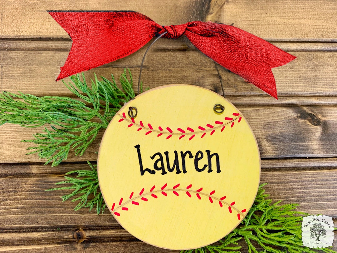 Softball Ornament - Personalized Softball Christmas Ornament; Handmade ...