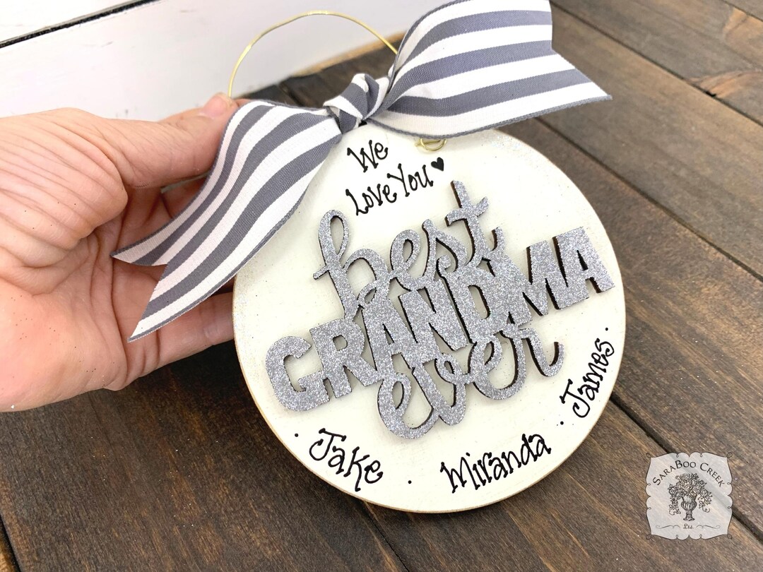Grandma Ornament Personalized - Best Grandma Ever Christmas Ornament ...