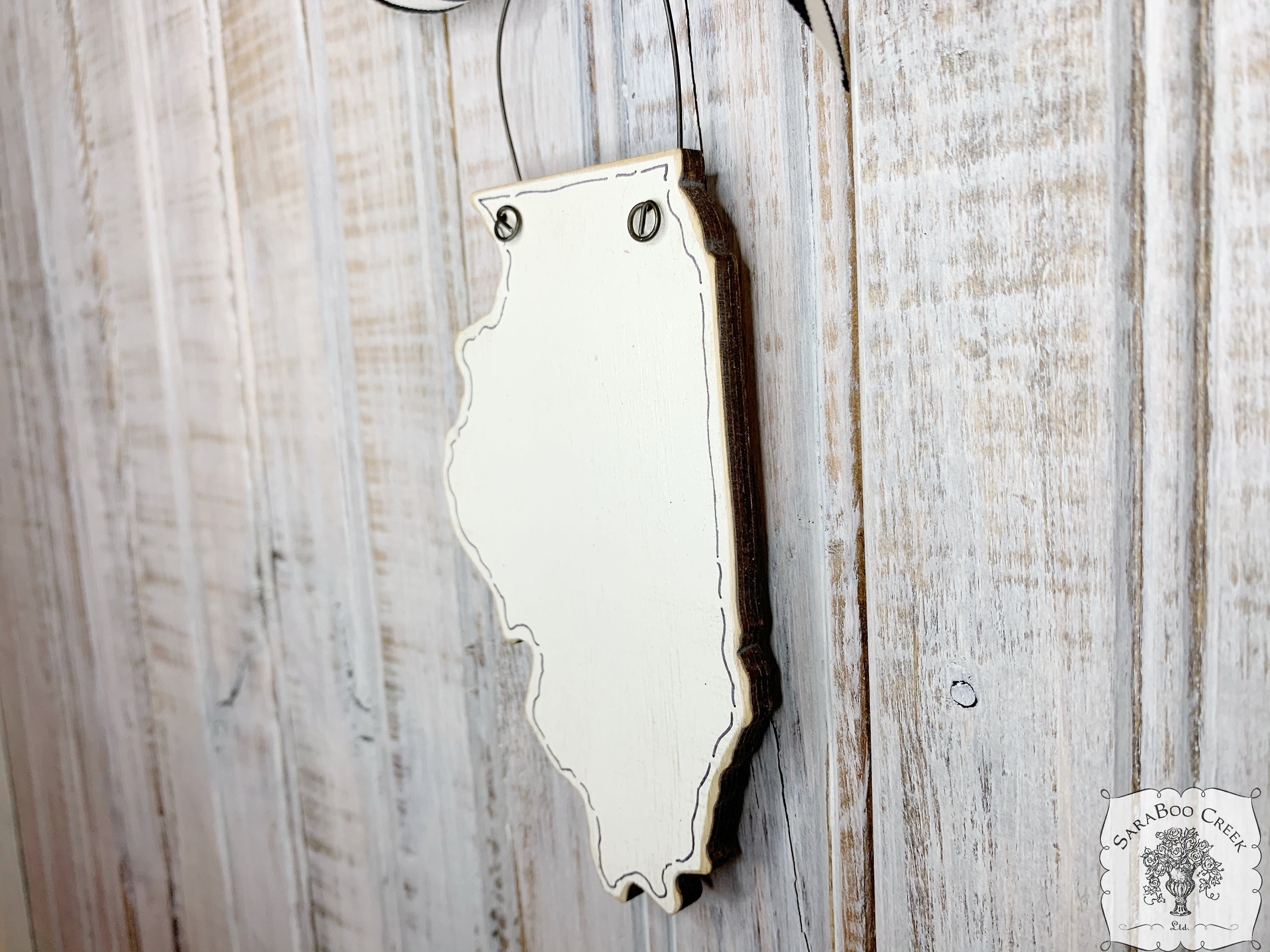 Illinois Ornament, Illinois Gifts, State of Illinois, Personalized Wood ...