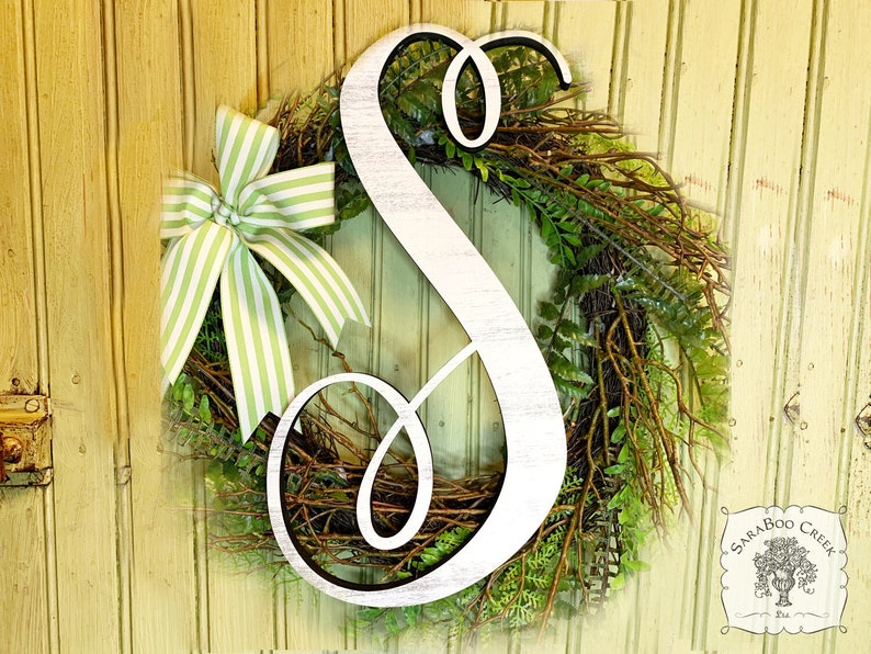 Front Door Initial Wood Monogram Letter Custom Monogram - Etsy