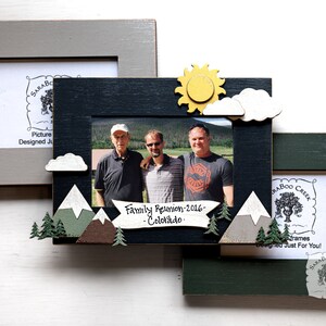 4x6 Outdoor Mountain Scene Photo Frame - Personalizable Handmade Wood ...