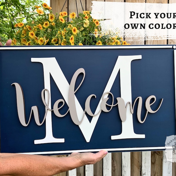 Initial Welcome Sign - Etsy