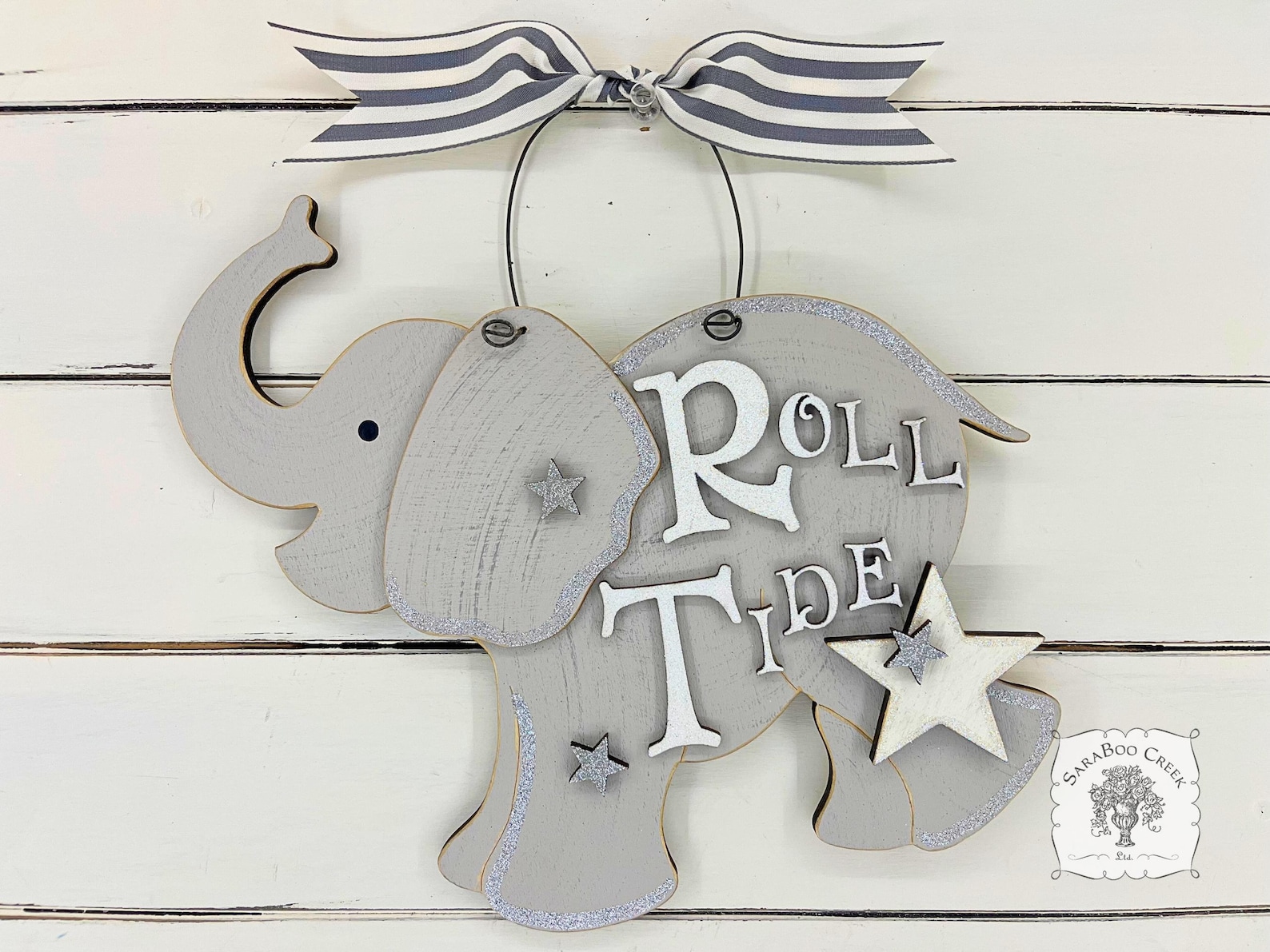 9" Elephant Name Sign, Personalized Elephant Baby Shower Gift, Safari ...