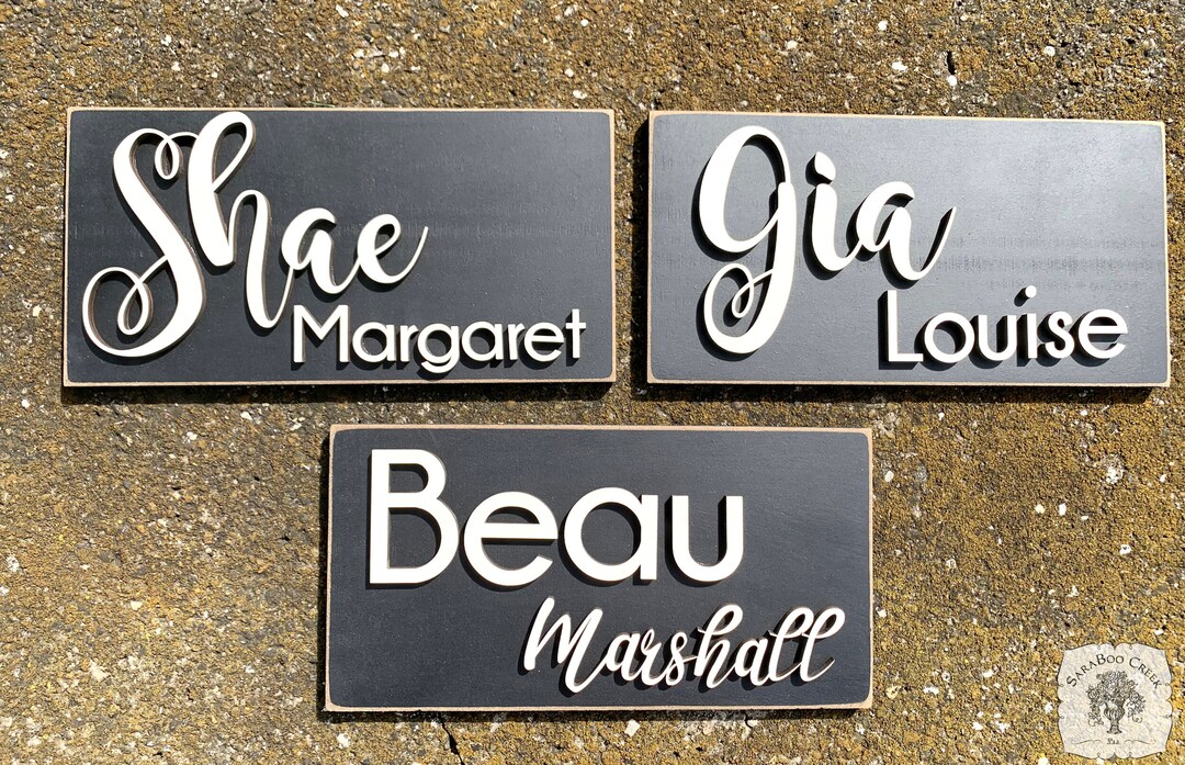 Rectangle Name Sign, Kids Room Name Sign, Nursery Sign, Small Rectangle ...