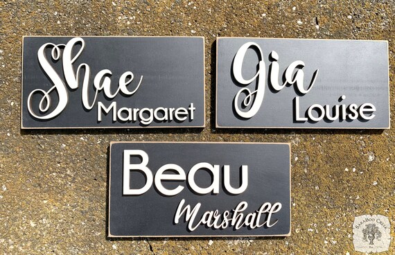 Rectangle Name Sign Kids Room Name Sign Nursery Sign Small | Etsy