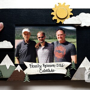 4x6 Outdoor Mountain Scene Photo Frame - Personalizable Handmade Wood ...