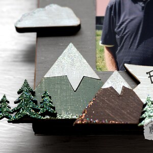 4x6 Outdoor Mountain Scene Photo Frame - Personalizable Handmade Wood ...