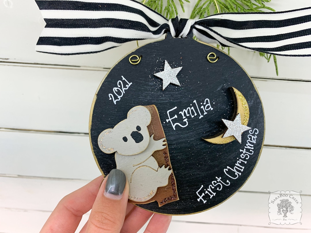 Koala Ornament - Personalized Koala Bear Christmas Ornament Handmade of ...