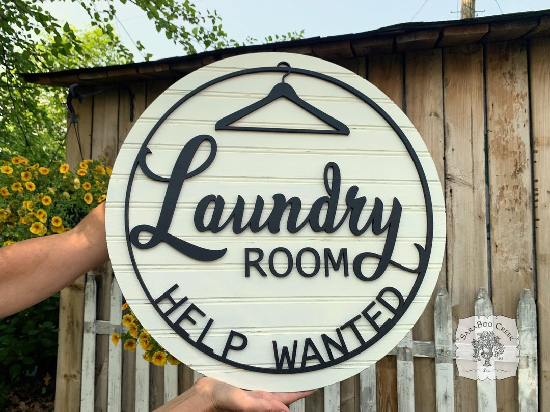 Round Wood Laundry Room Sign -- Stylish, Funny, Handmade Addition to ...