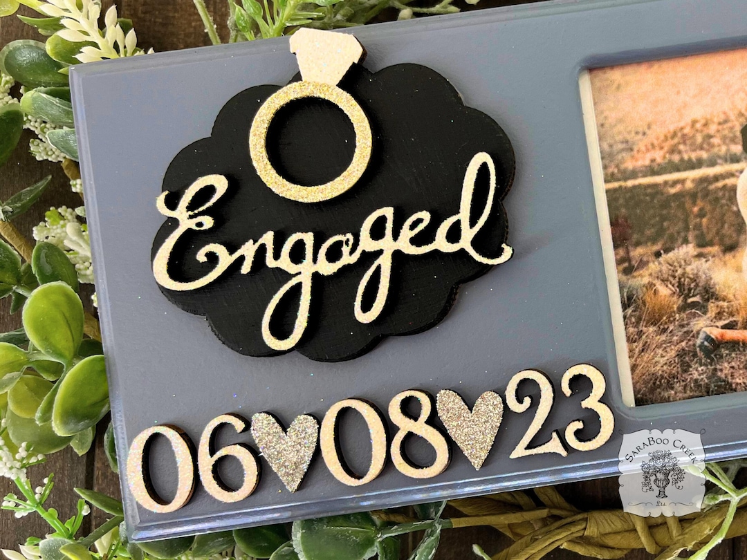 Engaged Picture Frame With Engagement Date, Engagement Gift for Newly ...