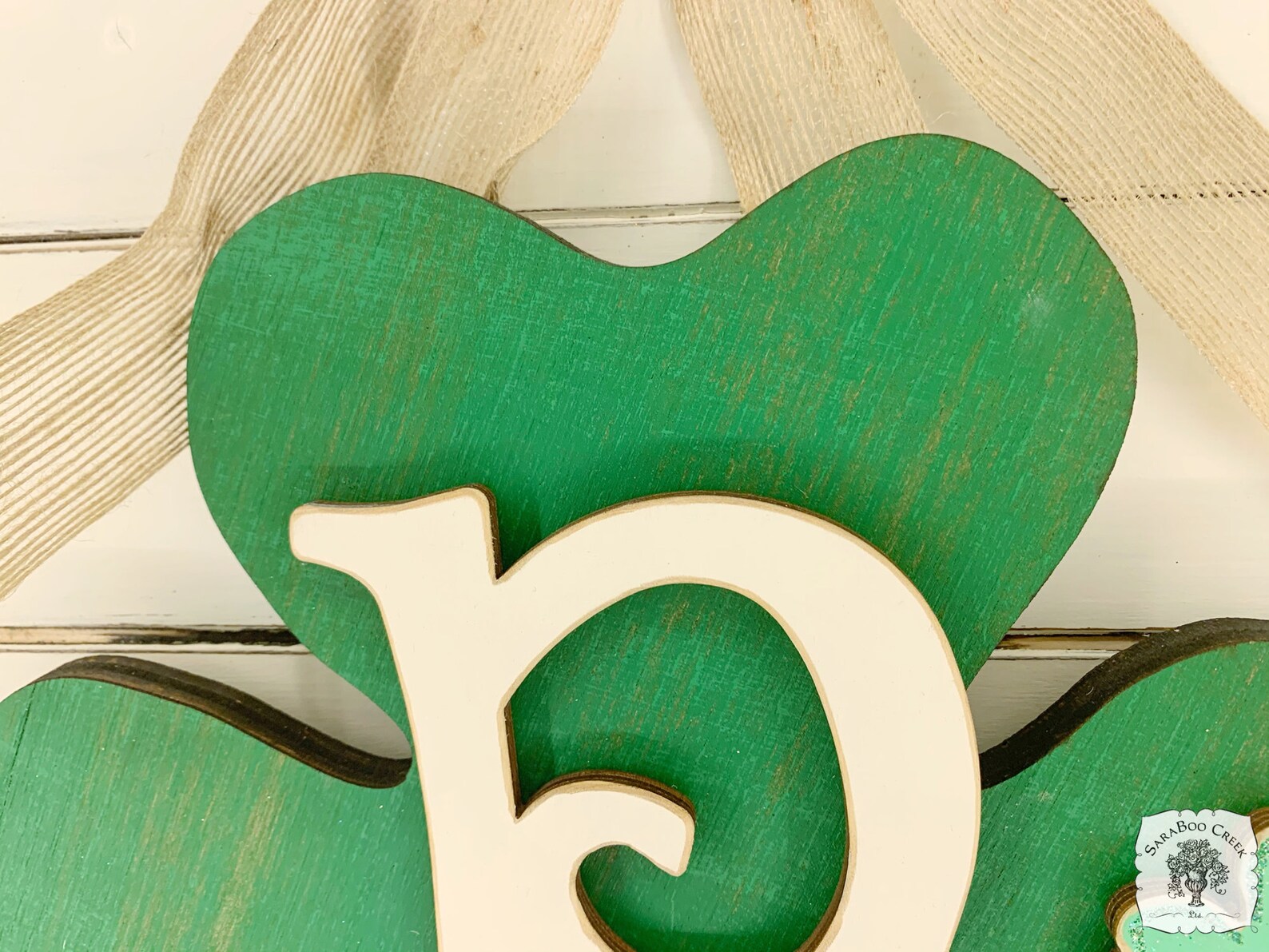 Initial Shamrock St Patricks Day Door Sign Last Name Shamrock | Etsy